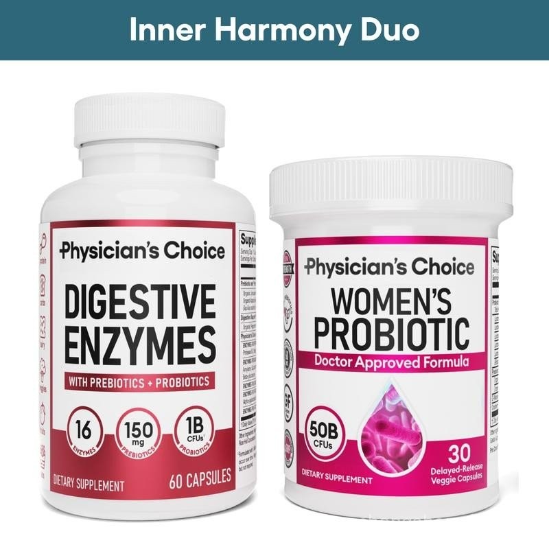 Physician's Choice Inner Harmony Duo: Digestive Enzymes 60ct + Women's ...