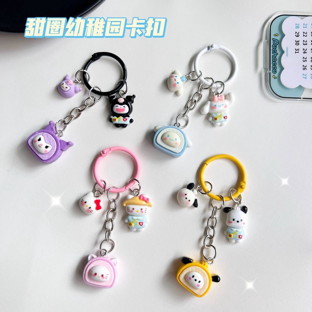 Cute Sanrio Keychain Student School Bag Pendant Cute Key Ring kuromi ...