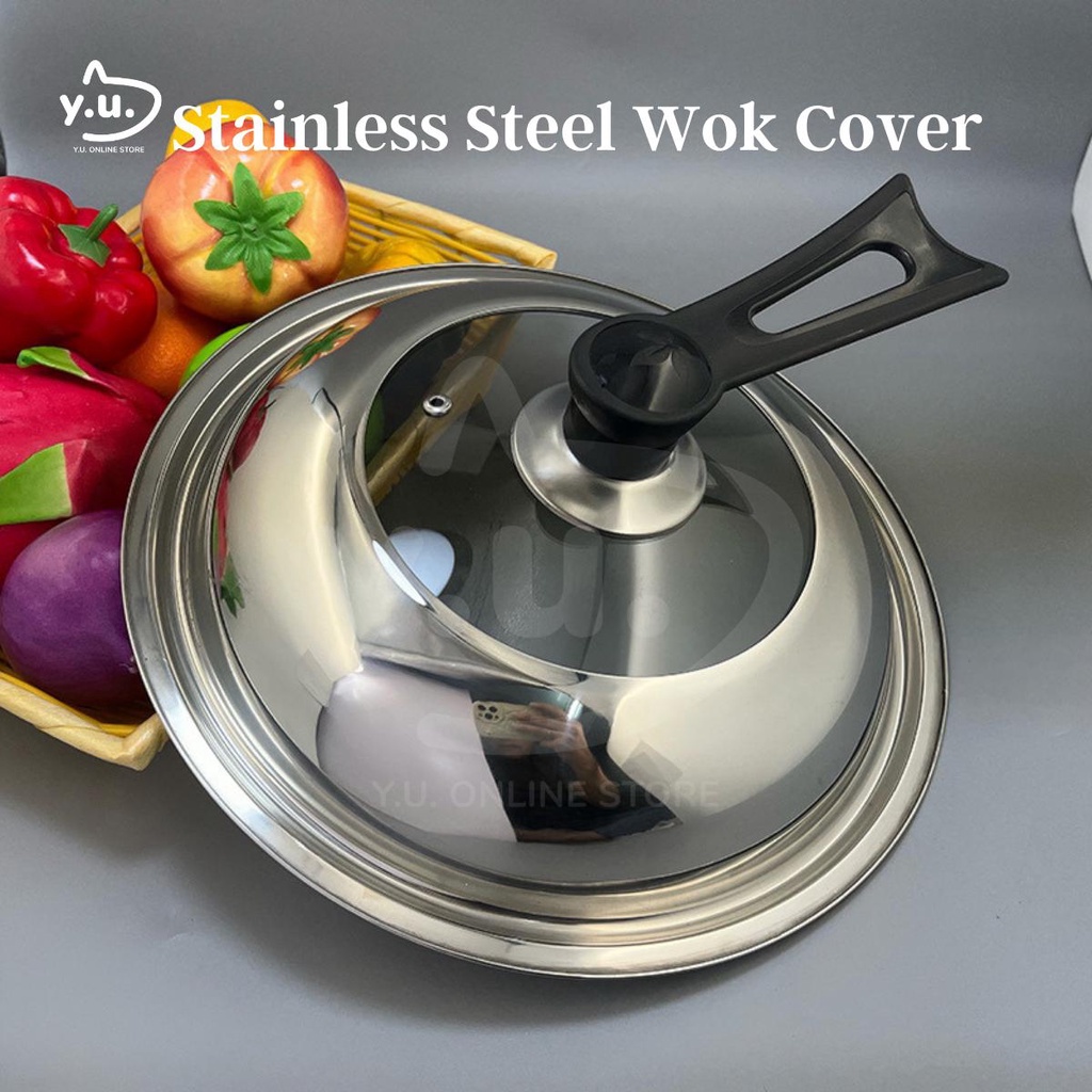 YU Stainless Steel Wok Cover / Wok Lid / Pan Cover / Penutup Kuali ...