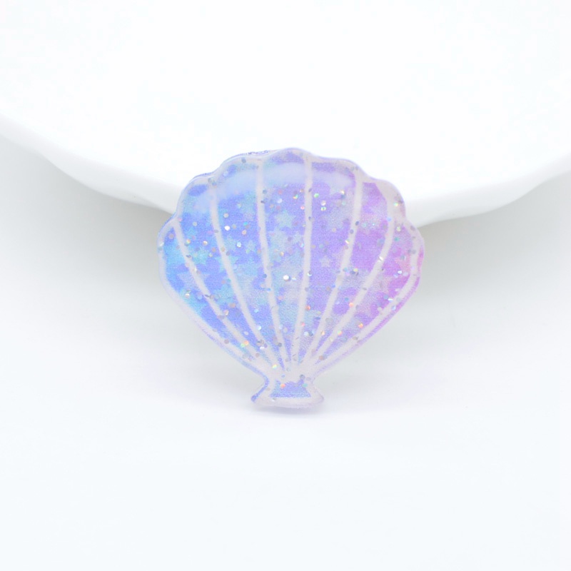 10Pcs 25*24mm Bling Seashell Cartoon Mermaid 3D Phone Shell Decor ...