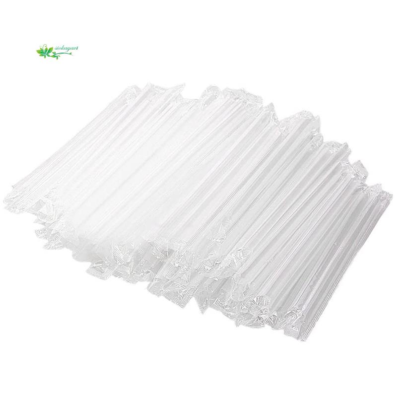 300Pcs Smoothie Jumbo Straw Clear Plastic Drinking Straws for Milkshake ...