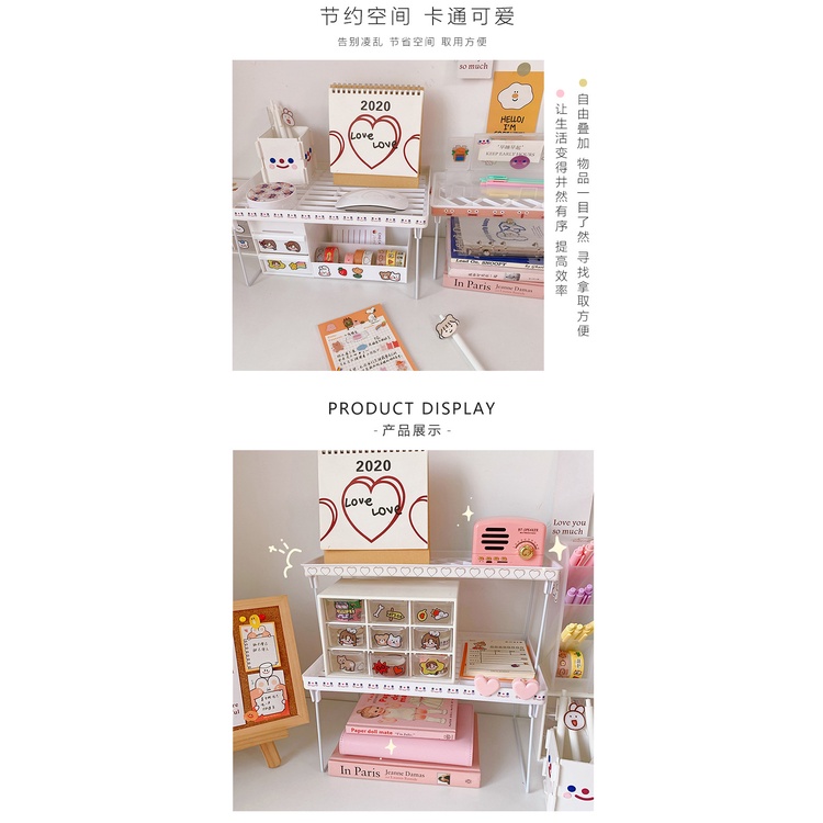 Korean Style Simple Foldable Storage Rack Student Desktop Organizer ...