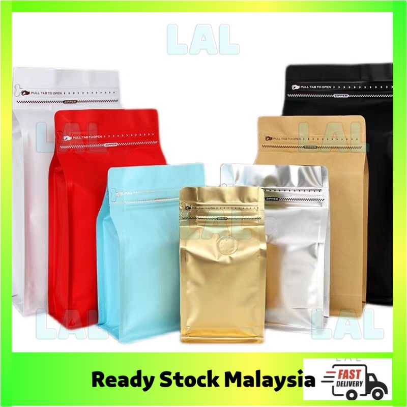 Coffee Bean Bag Kopi Bag Coffee Powder Bag One Way Valve Ziplock ...