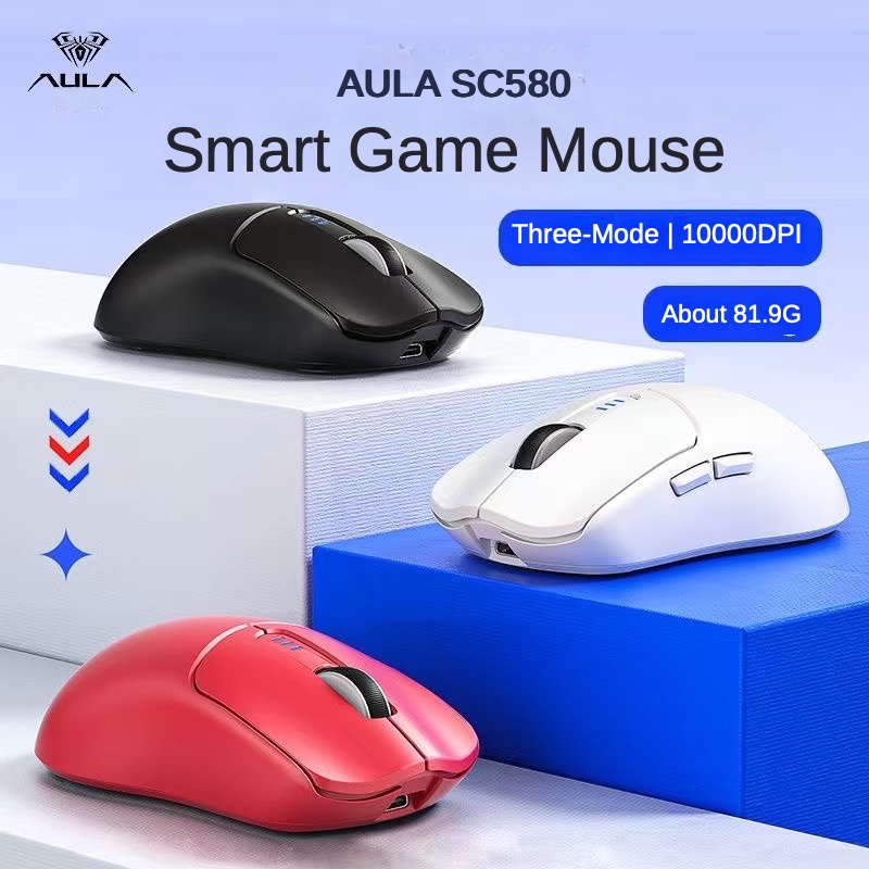 AULA SC580 Wireless light weight Mouse Bluetooth 2.4g Three-mode ...