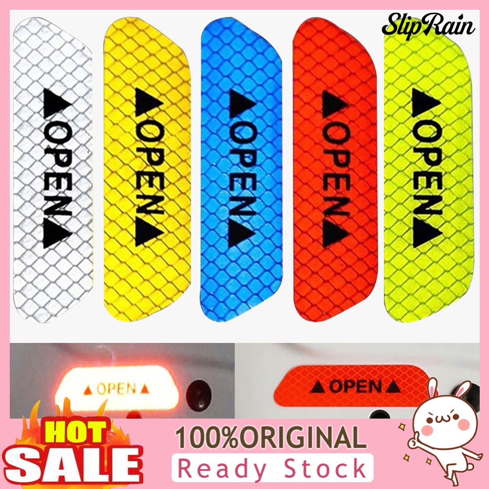[SALI] 4Pcs OPEN Car Vehicle Door Reflective Safety Warning Decals ...