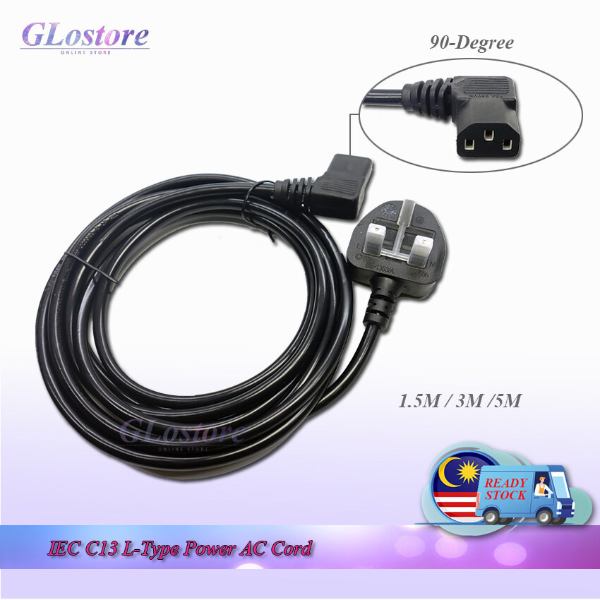 POWER AC CORD 3 PIN UK 13A FUSE C13 POWER CABLE PC LCD MONITOR POWER ...
