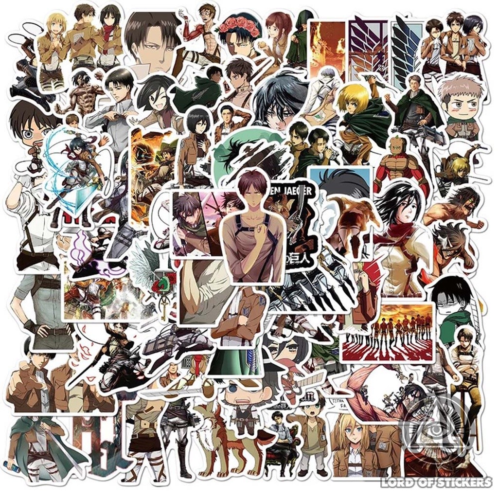Set of 100 Attack On Titan Anime Manga Eren Levi Stickers, Decorative ...