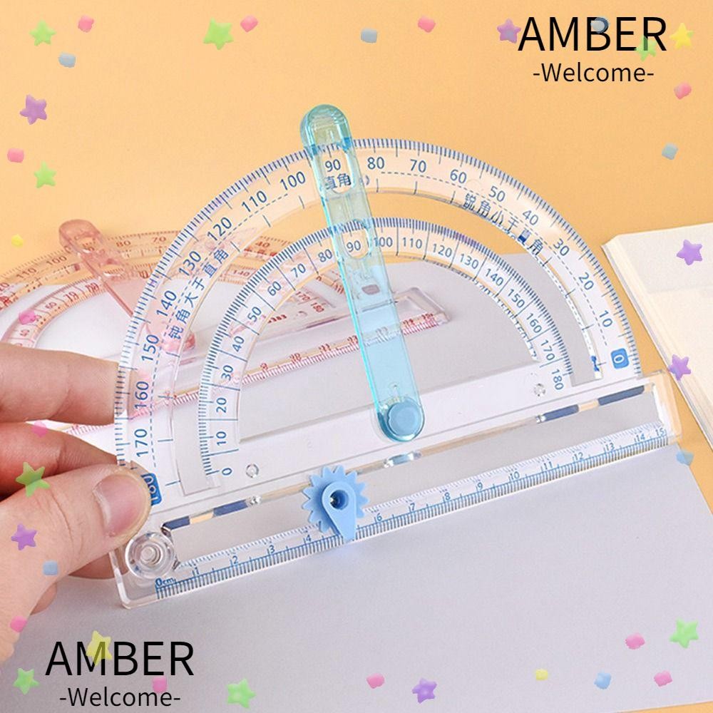 AMBER Activity Angle Measuring Ruler, Plastic Draw Circle Tool Bevel ...
