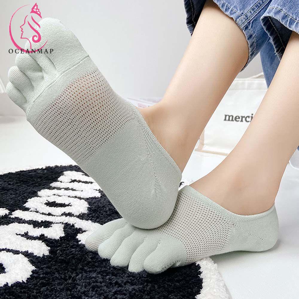 OCEANMAP Five Finger Socks Casual Invisible Women Hollow Five Toe Anti ...