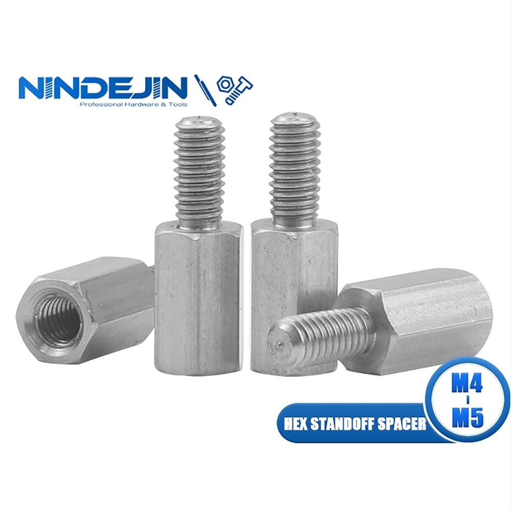 NINDEJIN 2-5pcs Hex Standoff Spacer M4 M5 Stainless Steel Male Female ...