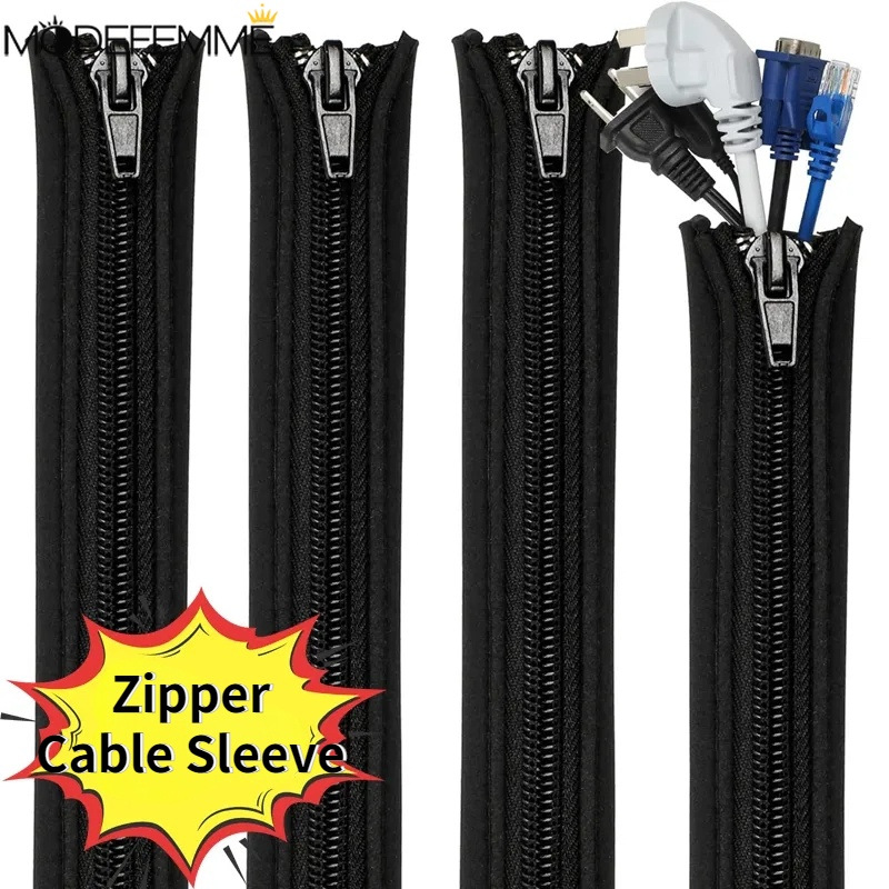 50cm Reusable Cable Sleeve with Zippers / TV Computer Entertainment ...