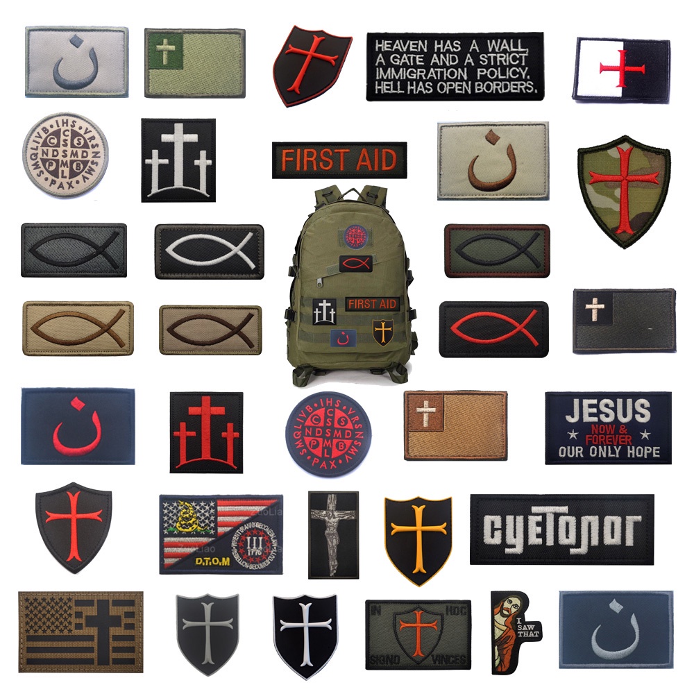 Velcro Patch Outdoor Cross Armband Badge Octopus Shape 3D Embroidery ...