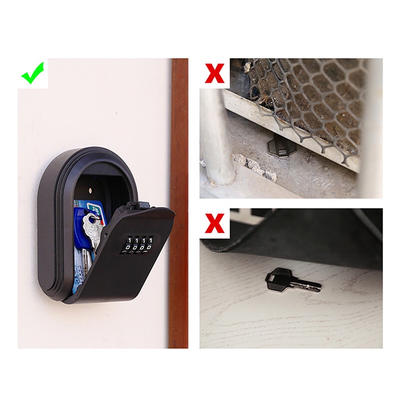 4 Digit Password Key Safe Box Combination Key Lock Box Storage Wall ...