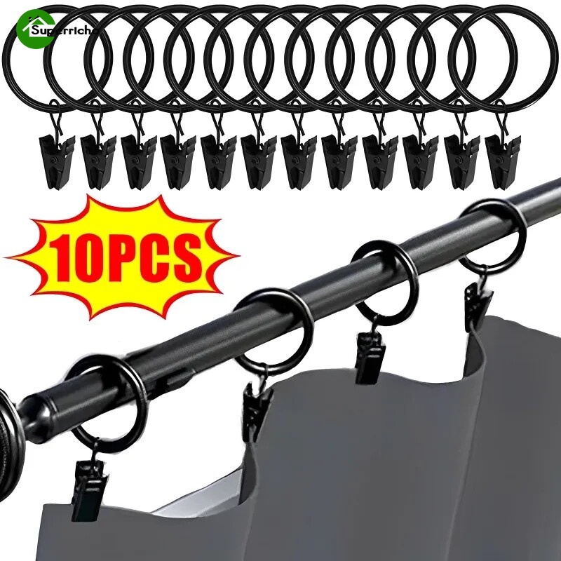 10 Pcs Metal Curtain Clips with Hook /Multipurpose Household Stainless ...