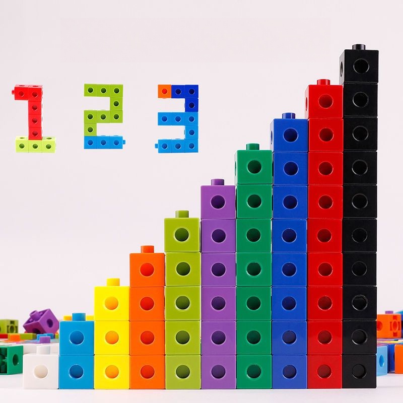 100 Piece Linking Cubes Set For Counting Sorting Stem Connecting Blocks Math Manipulatives