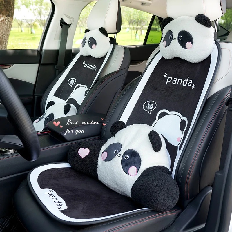Panda Car Cushion Universal Fit Auto Front Rear Seat Cover Mat ...