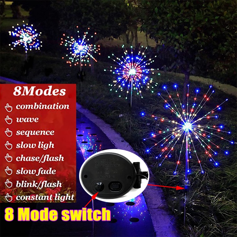 LED Solar Firework Lights Outdoor Waterproof Solar Garden Lights Fairy ...