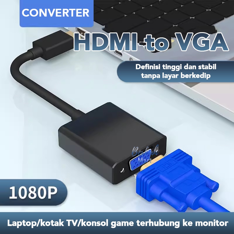 LAYAR Hdmi to VGA Adapter Converter Cable 1080p HDTV Projector Screen ...