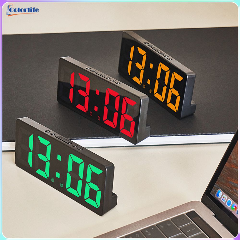 Digital Alarm Desk Clock For Bedroom Led Clock With Temperature ...