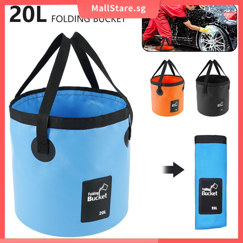 Portable Camping Bucket Collapsible Basin Fishing Pail Folding Storage ...