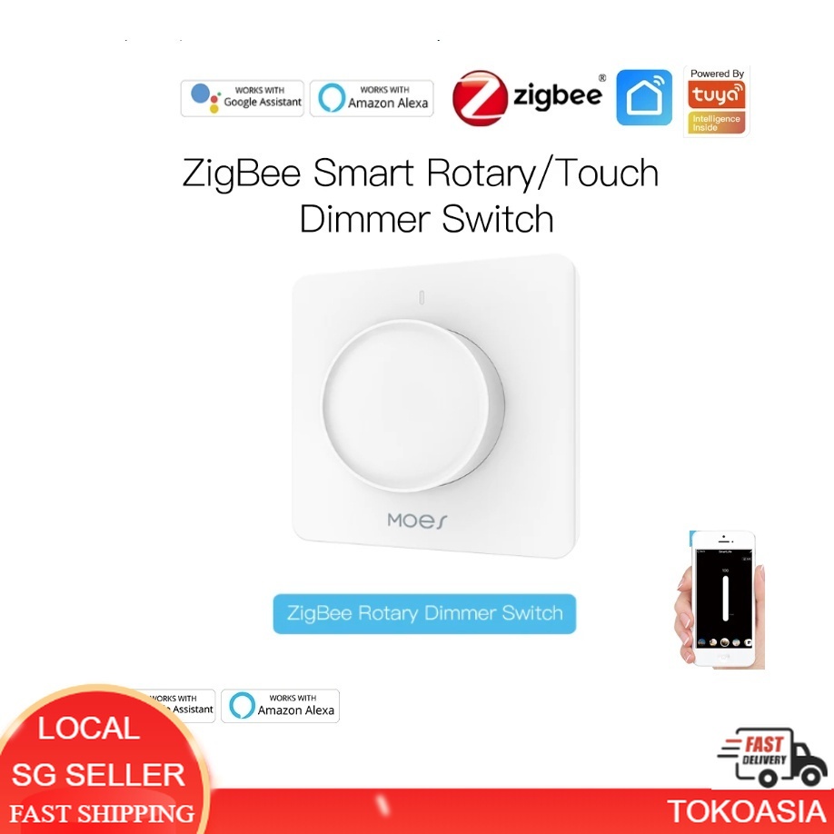 (ZigBee) (MOES/TUYA SG) Smart Button Rotary Dimmer Light Switch | Shopee Singapore
