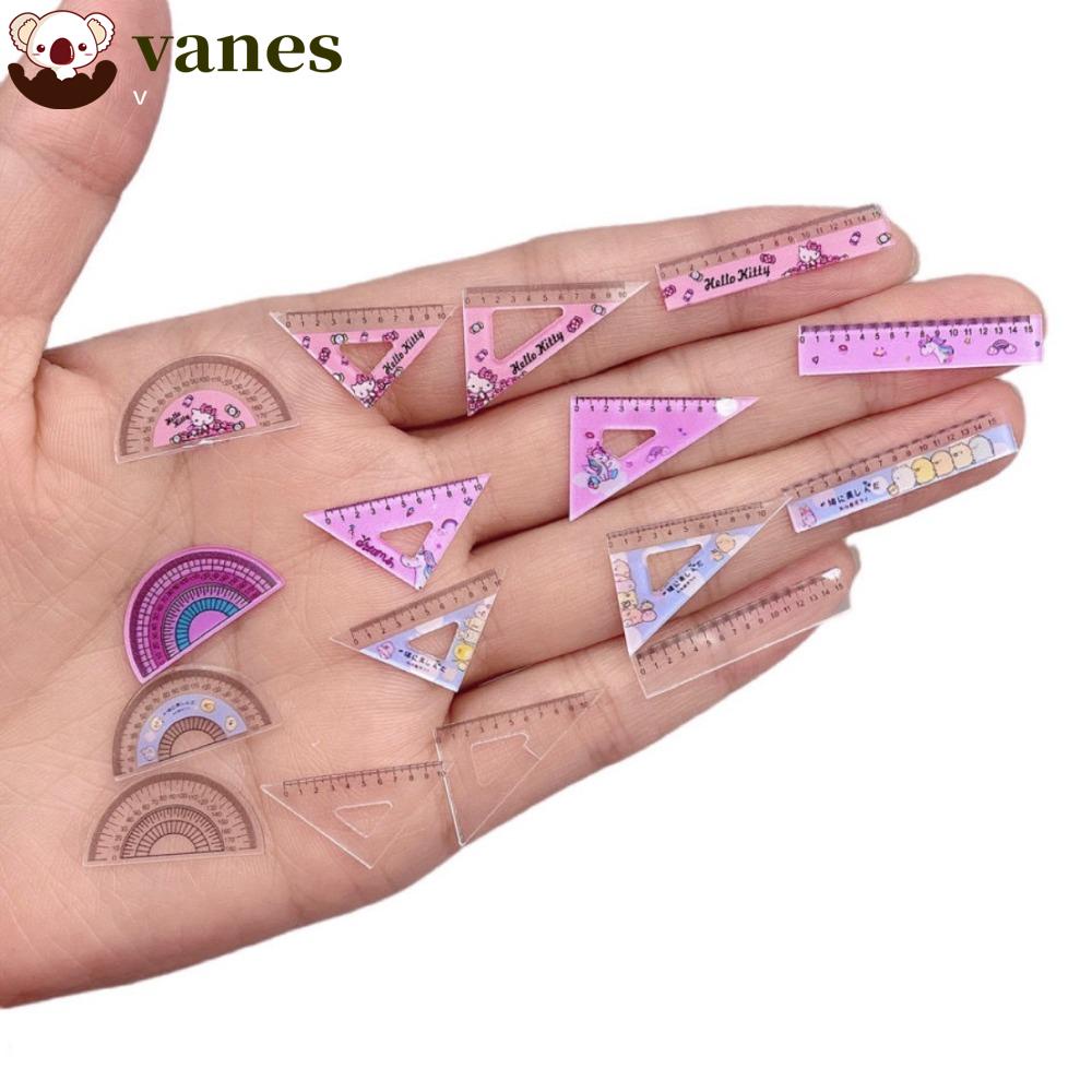 NAESV 4pcs/set Dollhouse Mini Ruler, Triangle Ruler Learning Props ...