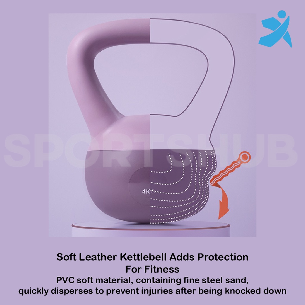 SG Soft Kettlebell Hard Kettlebell Fitness Dumbbell Strength Training Gym Ladies Women Men 2kg ...