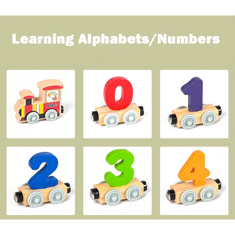 12/27pcs Magnetic Wooden Alphabet Number Train Set | Shopee Singapore