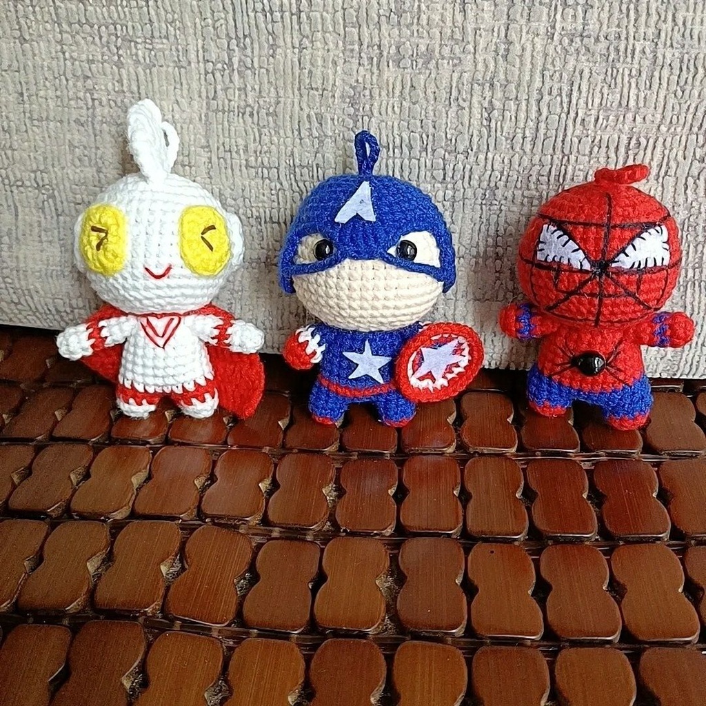 Wool knit handmade diy Crochet kit Ultraman Spider-Man Captain America ...