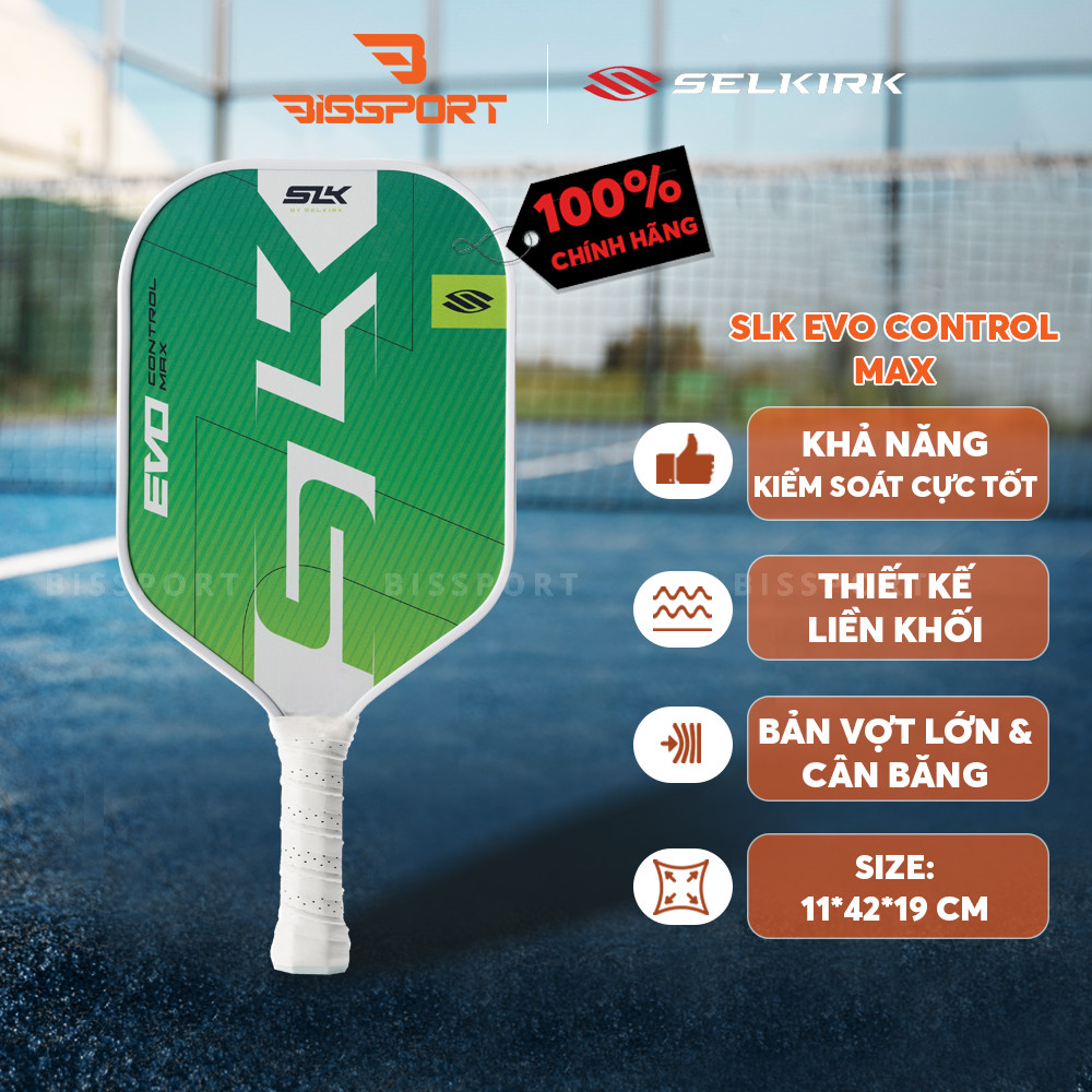 Genuine Selkirk SLK EVO Control Max Pickleball Racket - Green - Solid ...