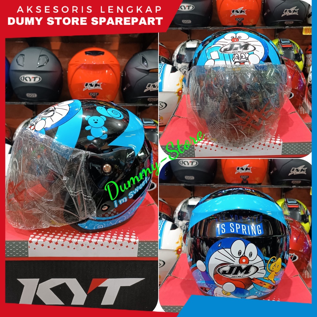 JM EVO Half Face Helmet with DORAEMON Cartoon Motif | SNI | Shopee ...