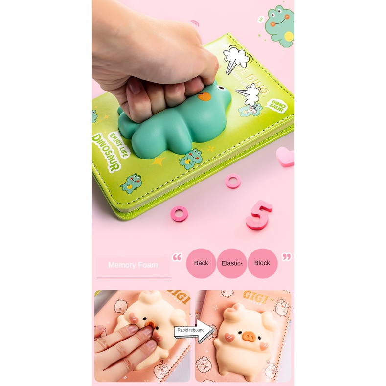 3D Diary Notebook A6 PU Leather Notebooks Squeeze Doll Decompression ...