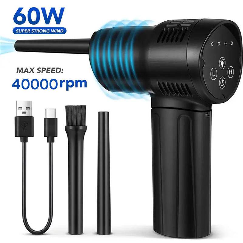 Wireless Air Duster PC Air Blower Cordless 40000RPM Strong Powerful ...