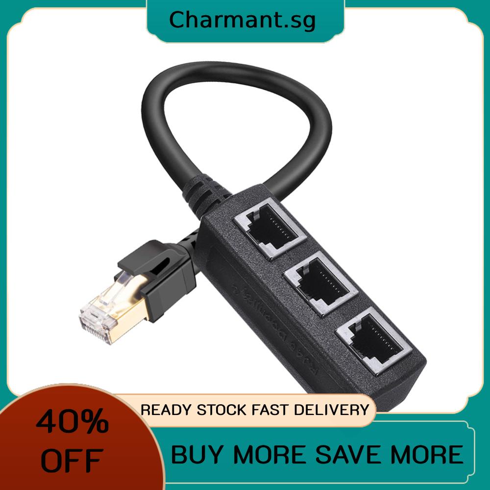 3 in 1 RJ45 Splitter Extender LAN Ethernet Network RJ45 Connector for ...