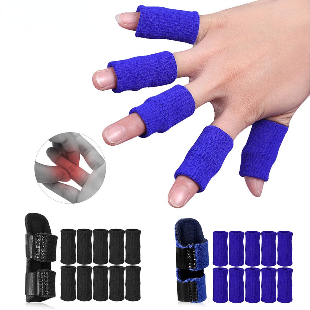 11Pcs/Set Finger Guard Sleeve Finger Splint Suit Adjustable Finger ...