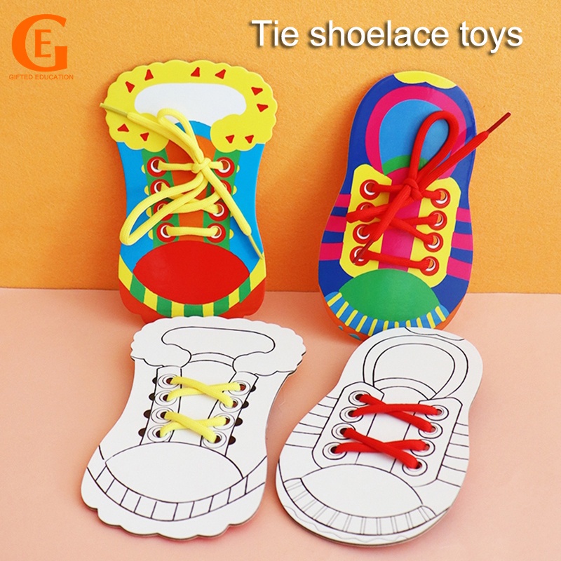 1Pcs Kids Learn To Tie Shoelaces Toy Children Threading Montessori Fine ...