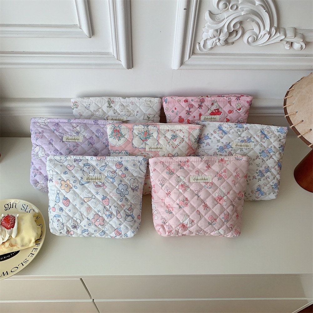 New Style Quilted Cotton Cute Girl Soft Cotton Large-Capacity Pink ...