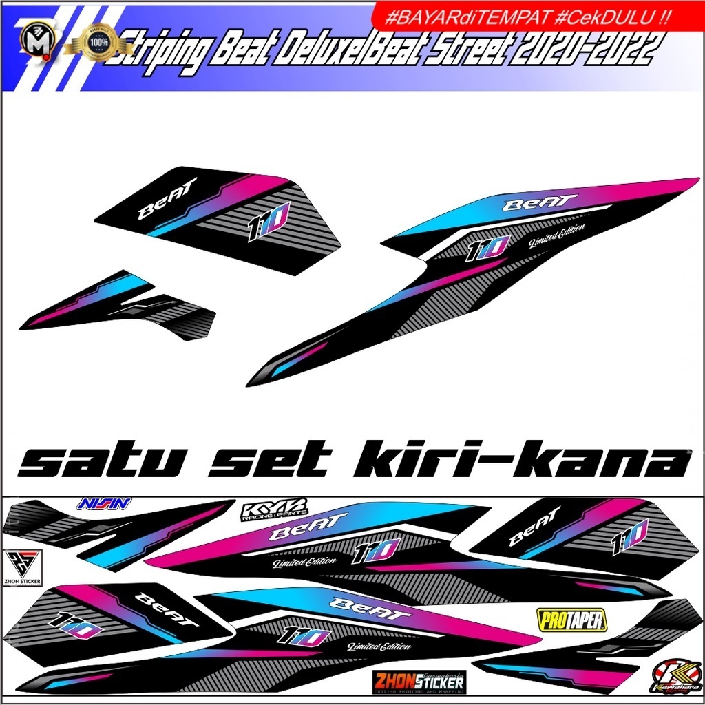 Striping variations of honda beat deluxe/beat street 2021-2022 sticker ...