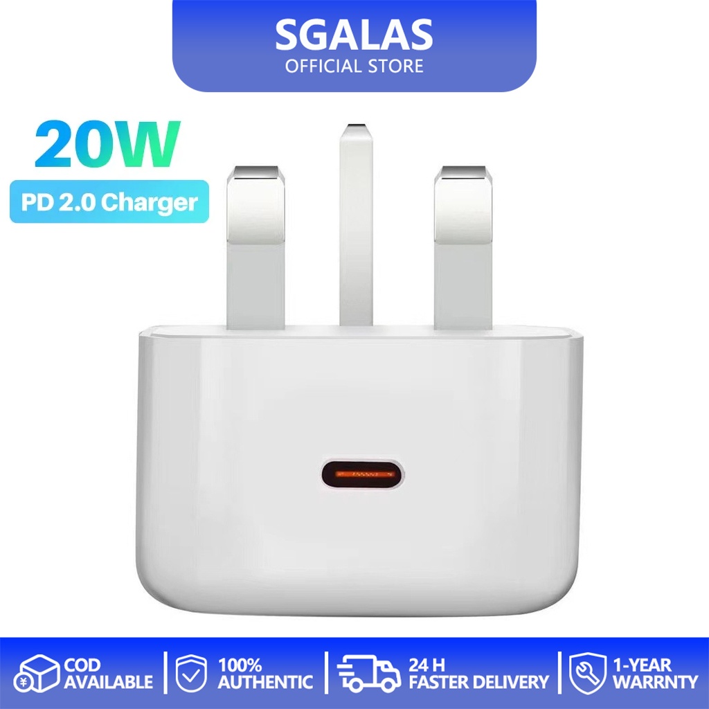 PD 20W USB-C Charger Great Britain UK Plug Fast Charging | Shopee Singapore