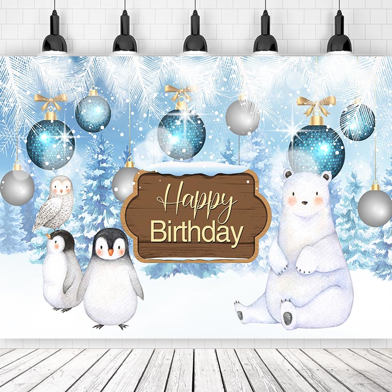 Polar Bear Penguin Backdrop For Photography Baby Shower Kids Children ...