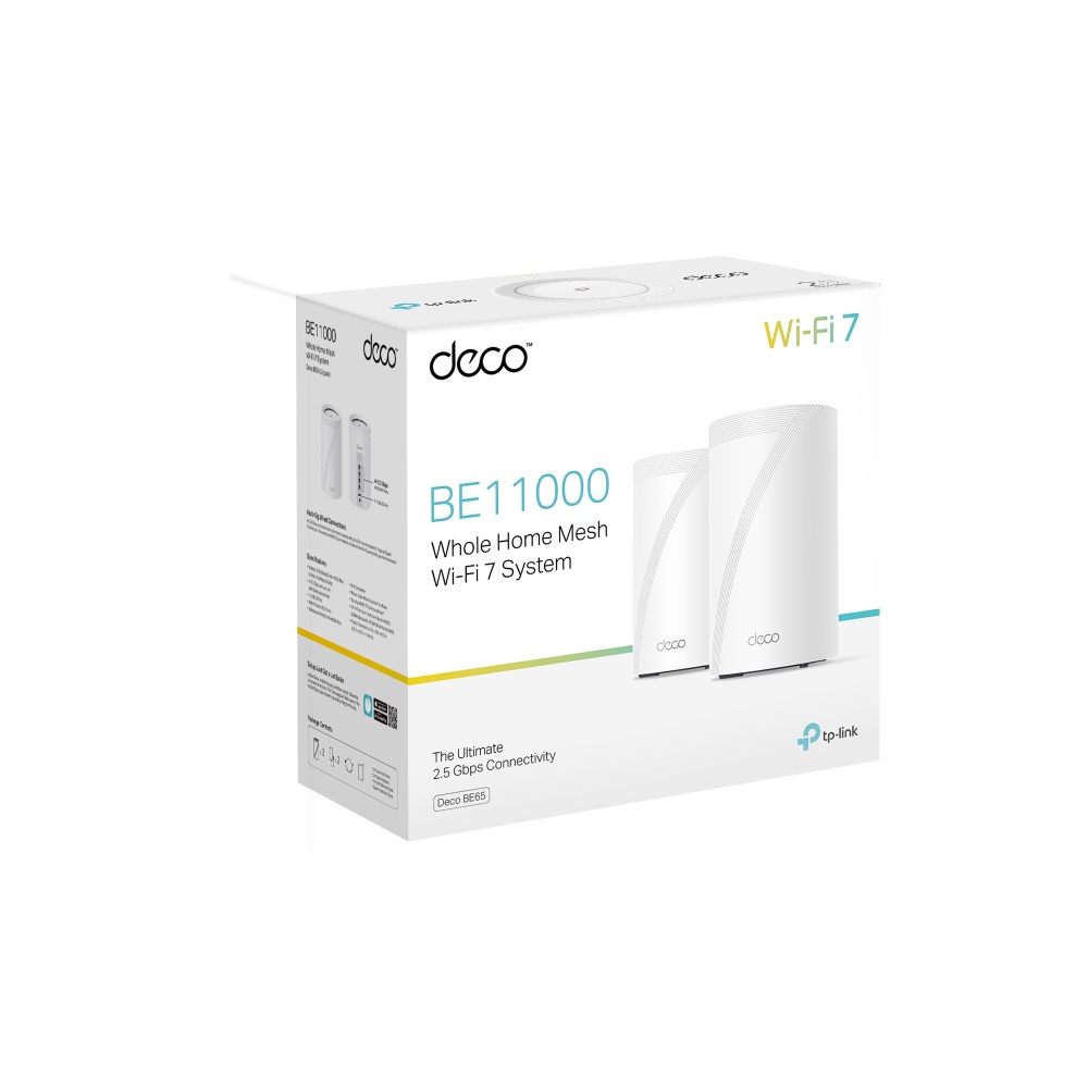 TP-Link Deco BE65 BE11000 WiFi 7 Tri-Band Whole Home AI-Driven Mesh ...