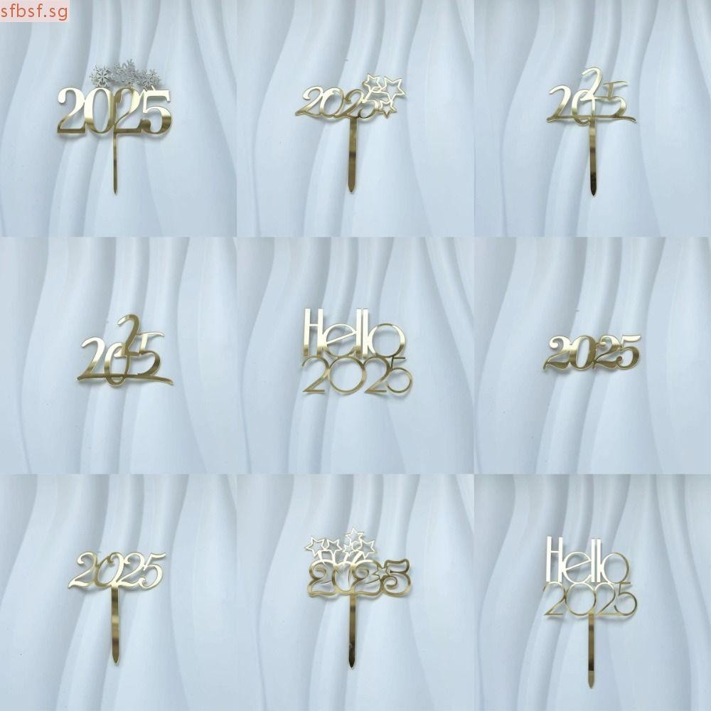 SFBSF 5pcs 2025 Cake Topper, Handwriting Ins Style Xmas Cupcake Topper ...