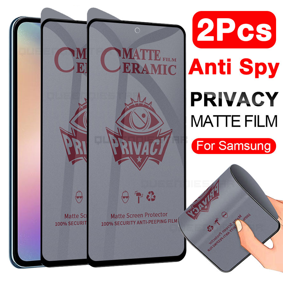 [2Pcs] Matte Privacy Ceramic Screen Protector Anti Spy Tempered Glass ...