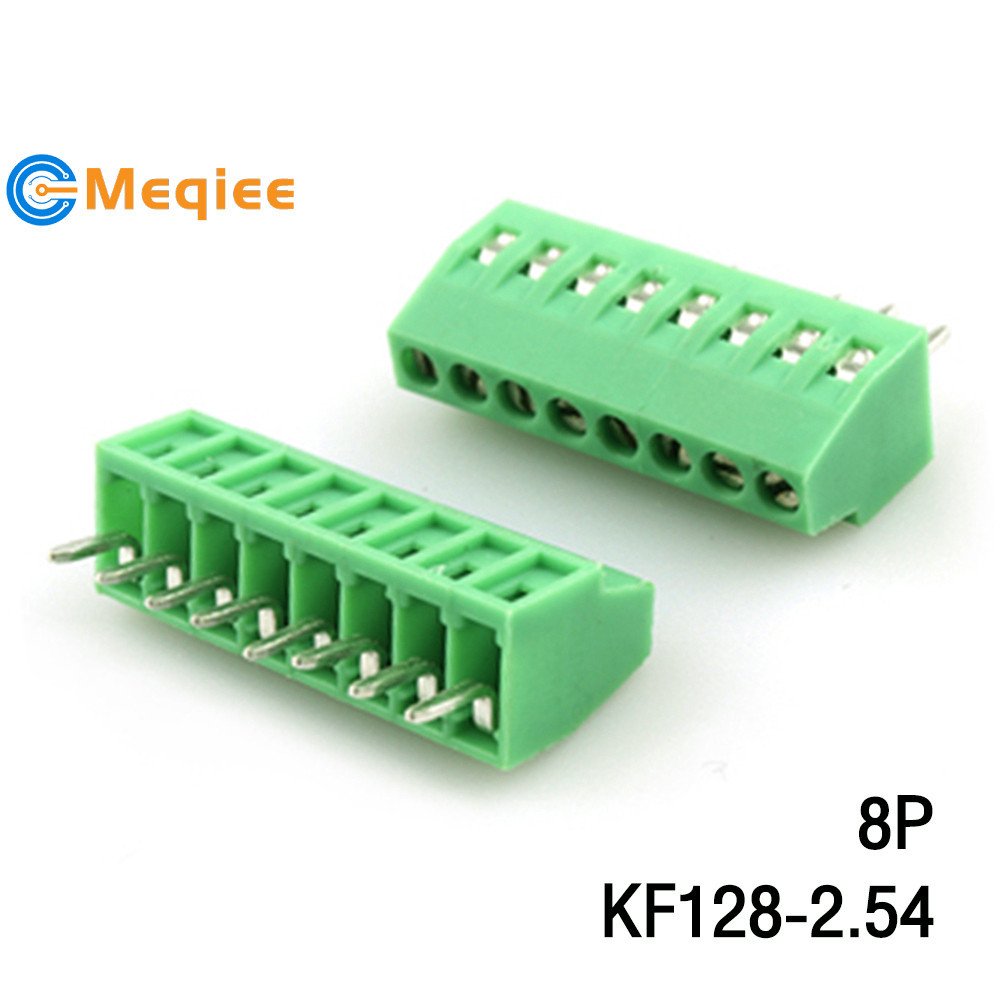10PCS KF128 2.54mm 0.1nm PCB Mount Screw Terminal Block Connector 2P-8P Terminals 150V 6A for 24 ...