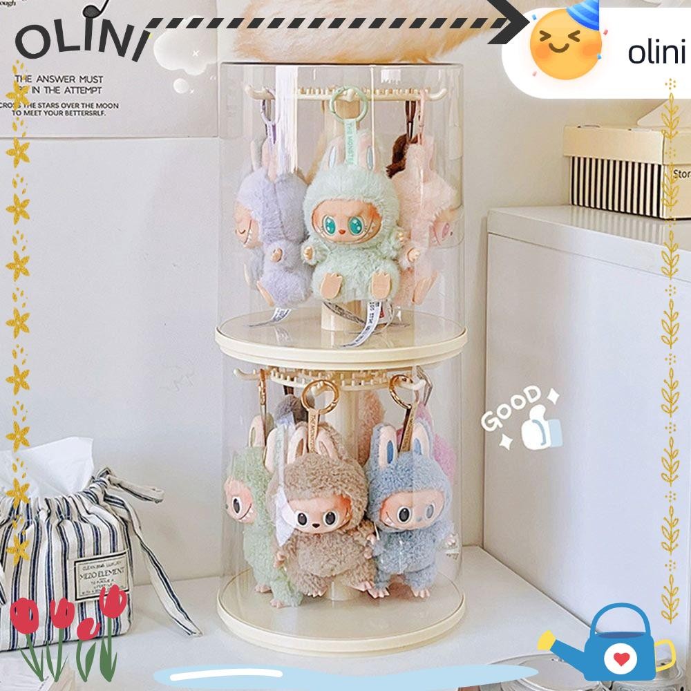 OLINI Labubu Doll Display Box, Transparent Rotating Labubu Display ...