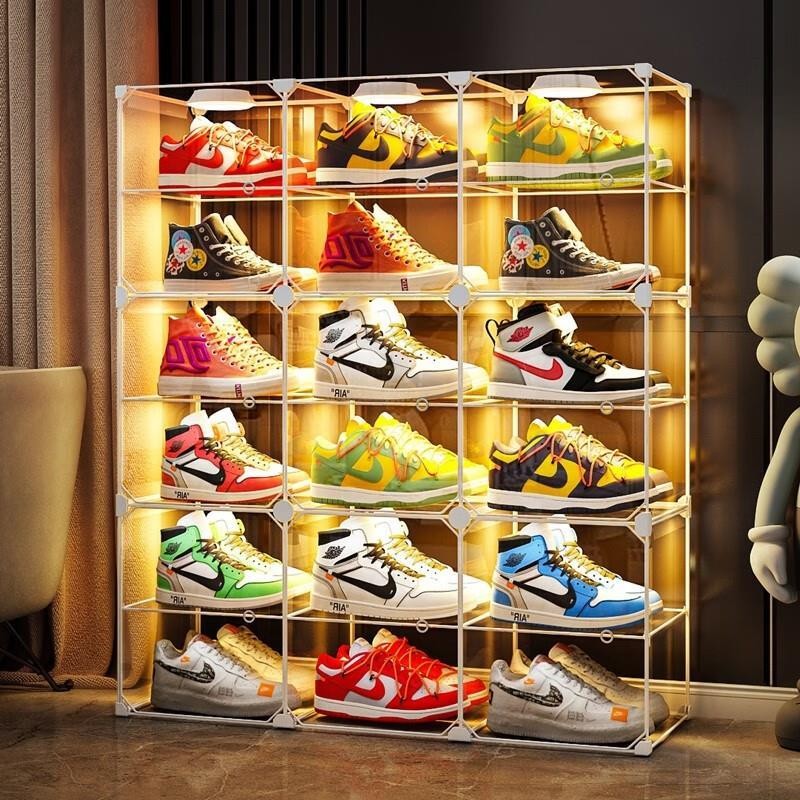 Transparent Display Lighted Shoe Box Shoe Cabinet Shoe Storage Box Shoe ...