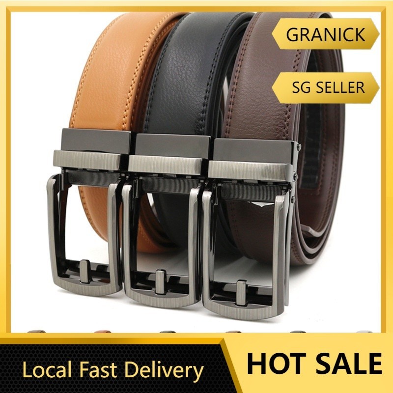Click Belt sg stock Belt Adjustable with Metal Buckle Automatic Buckle ...