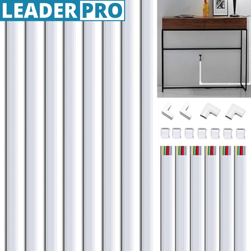 Channel Cable Concealer Wall Cord Cover Complete Raceway Kit Wire ...