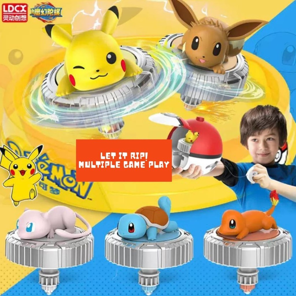 🌈SG Stock🌈Pokemon Spinning Tops Toy Beyblade PokeBall Launcher Birthday ...