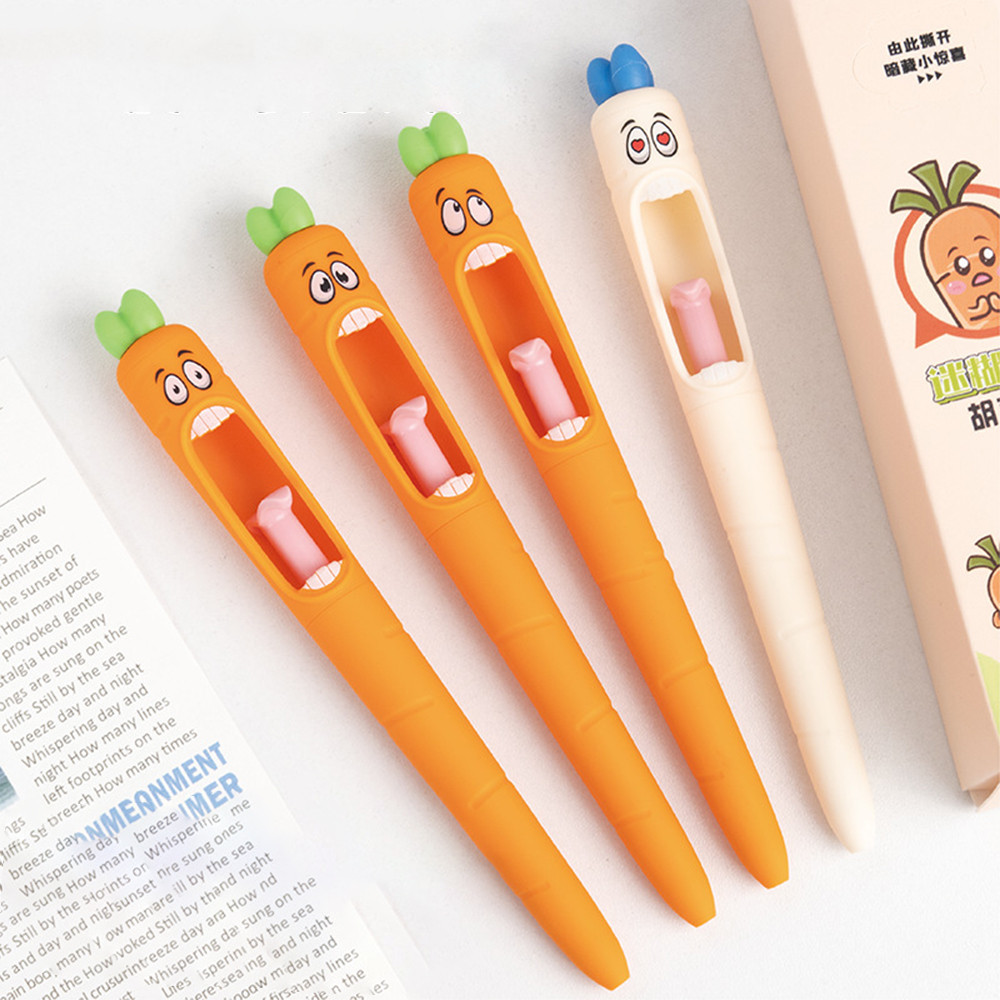 Creative Confusion Carrot Press Neutral Pen Funny Press Tongue Out Core ...